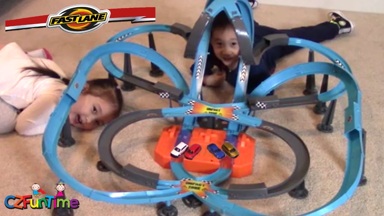 Fast Lanes Mega Loop Speedway Trackset - YouTube