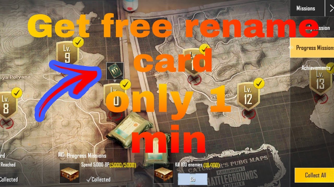 Get free rename card || pubg mobile lite - YouTube