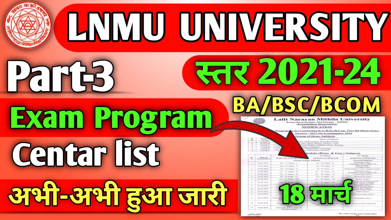 Lnmu part 3 Exam Routien 2021-24 Hua Jari|Lnmu Part 3 Exam Date 2021-24 ...