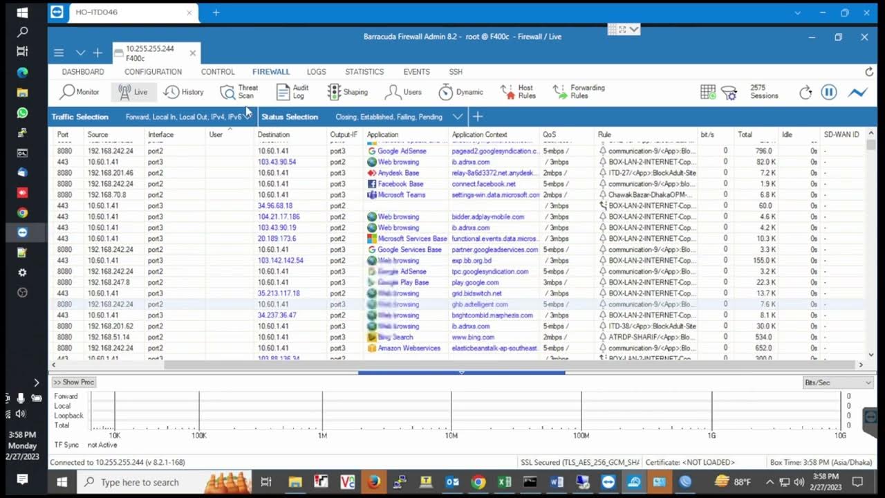Barracuda Firewall Qos band and live traffic shaping || Network Zone ...