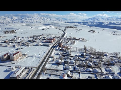 Van başkale karlar altında drone çekim 4K