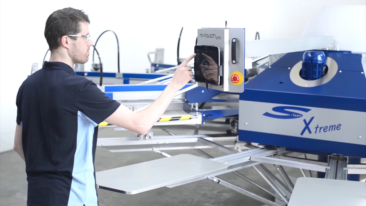MHM S-Type Xtreme screen printing machine (english) - YouTube