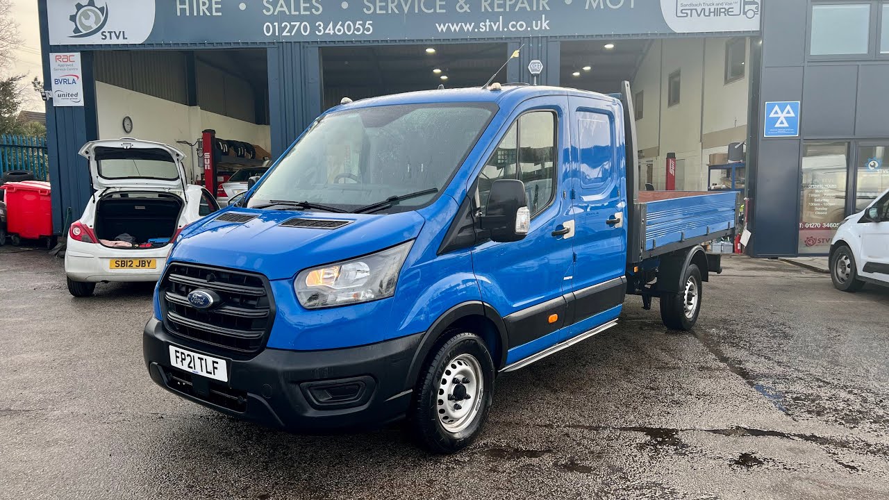 2021 BLUE FORD TRANSIT UTILITY VAN TIPPER 45K MILES - YouTube