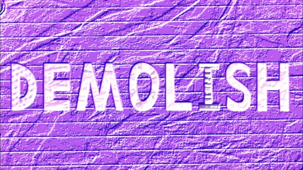Endless Alphabet Word "DEMOLISH" Purple Effect, Bevel Effect, Isolation ...