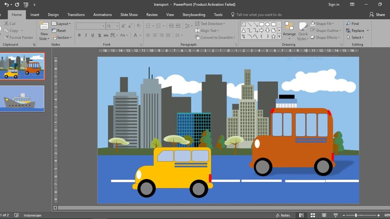 Powerpoint animation- transportasi Part 1 - YouTube