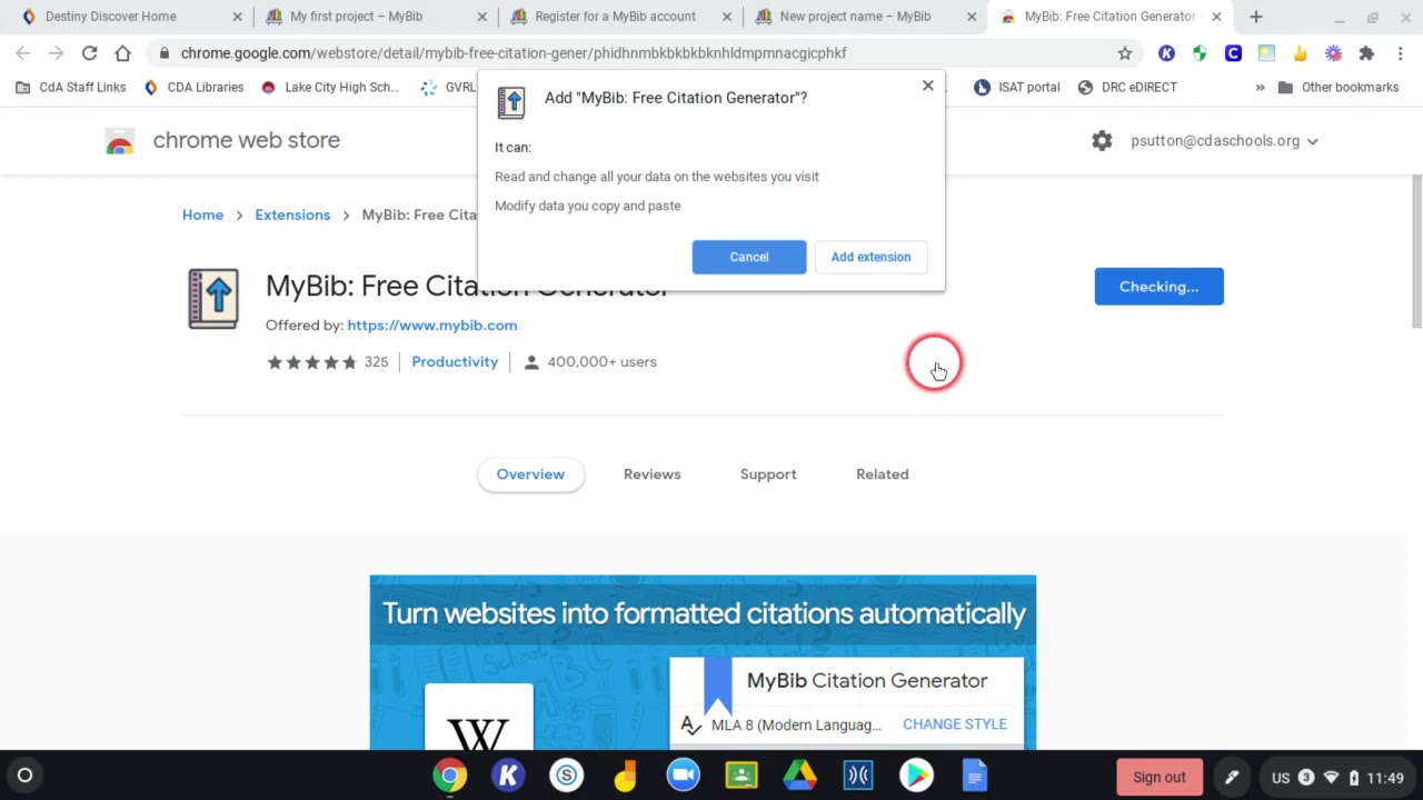 Online Research 2: Creating a MyBib account and downloading the ...
