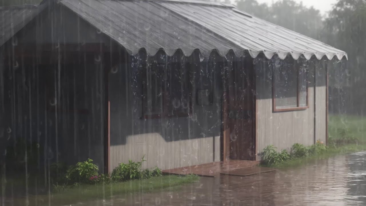 El sonido de la fuerte lluvia cayendo sobre el tejado vence el insomnio ...