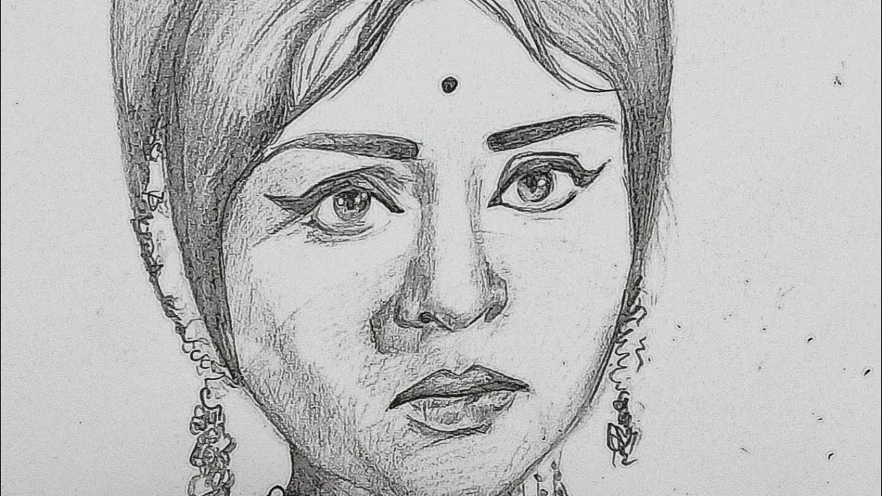 drawing |old actress | draw step by step ....| - YouTube