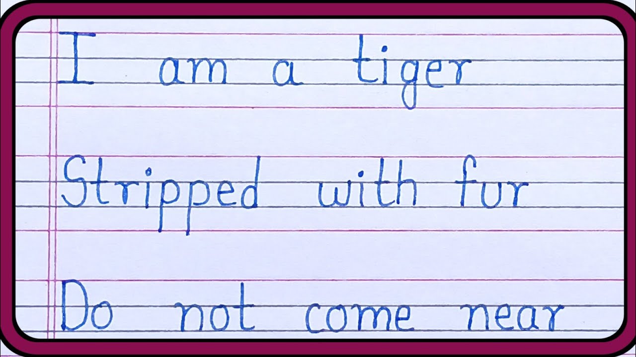 Poem/I am a tiger poem/poem for kids/english poem/class 1 poem/kavita ...