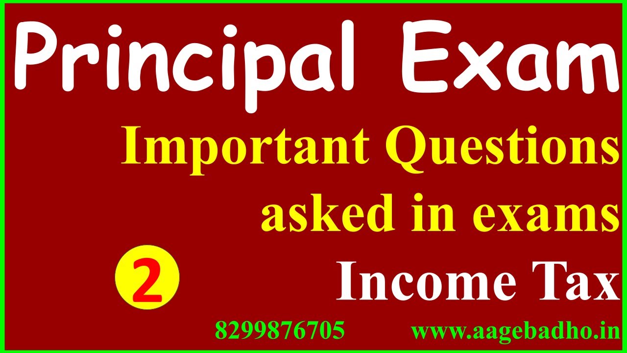 Income tax 5 Principal exam preparation - YouTube