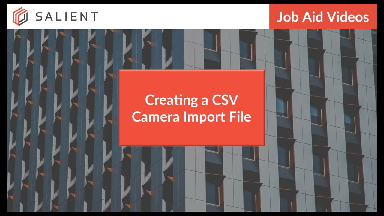 Creating a CSV Camera Import File - YouTube