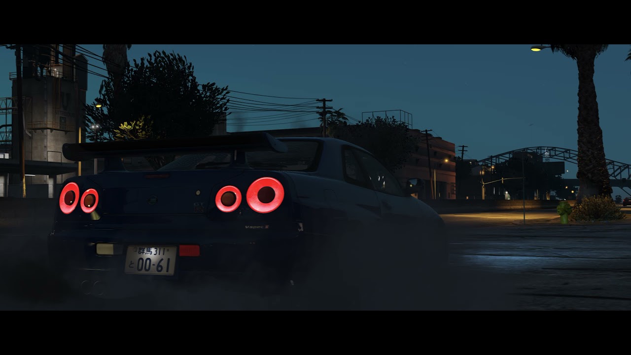 GTA V - Skyline GT-R R34 - Cinematic (Custom Sounds) - YouTube