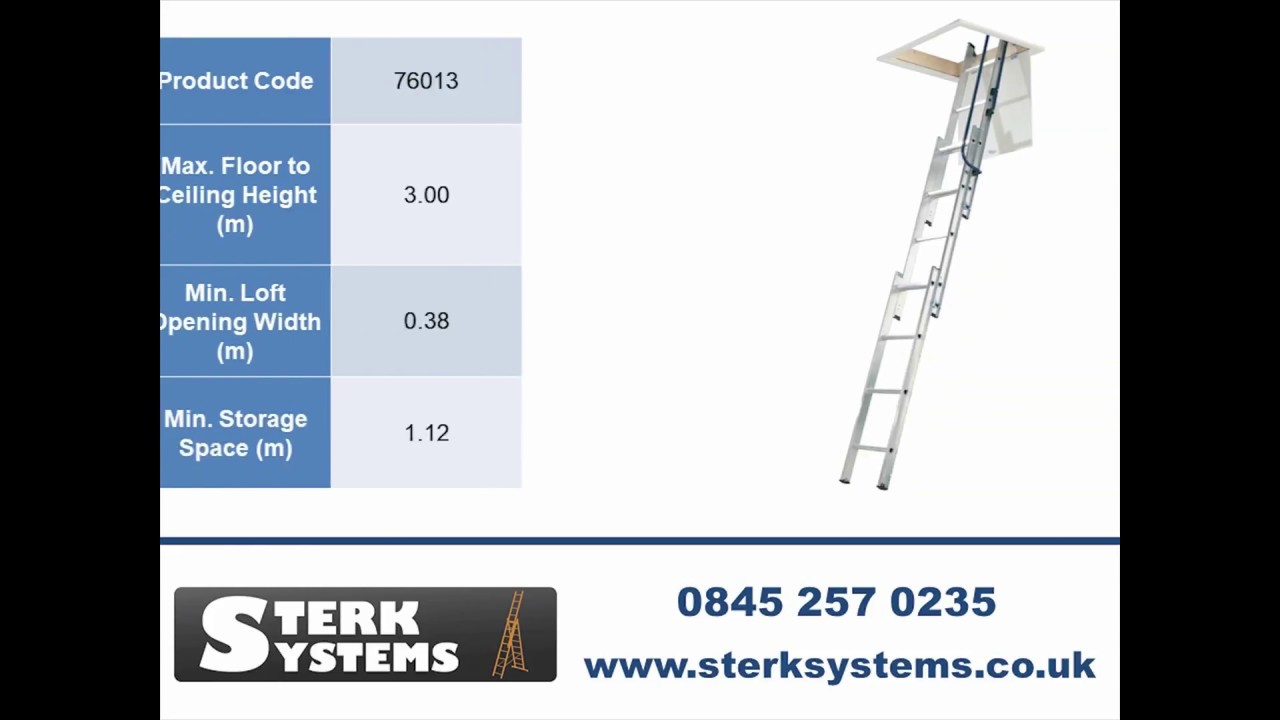 Werner 3 Section Hideaway Loft Ladder - 76013 - YouTube