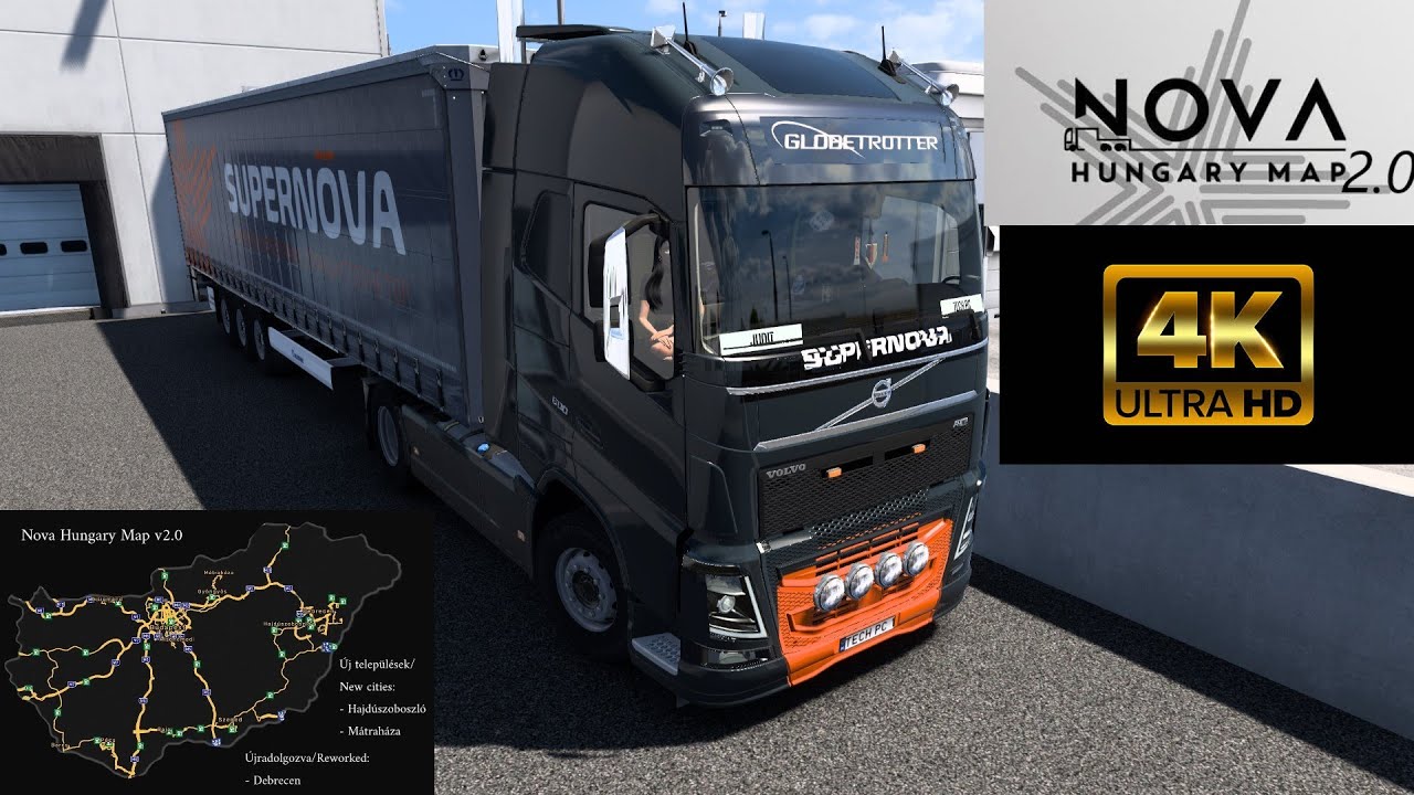 " Nova " Hungary Map v. 2.1 - SUPERNOVA - ETS 2 1.53 - Budapest - Baja ...