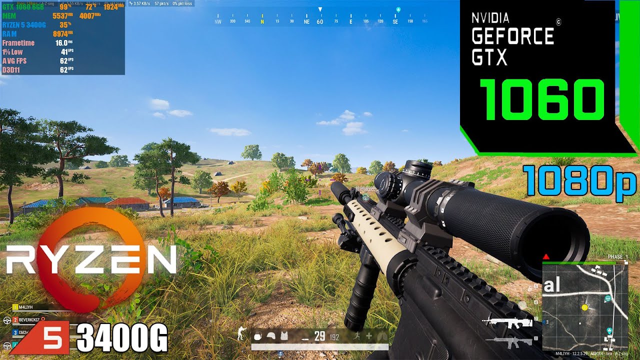 PUBG-Teago Map : GTX 1060 6GB(Ultra Graphics) Ryzen 5 - YouTube