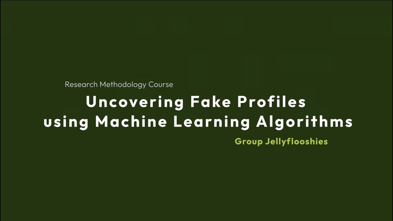 Uncovering Fake Profiles using Machine Learning Algorithms -- Trailer Video - YouTube