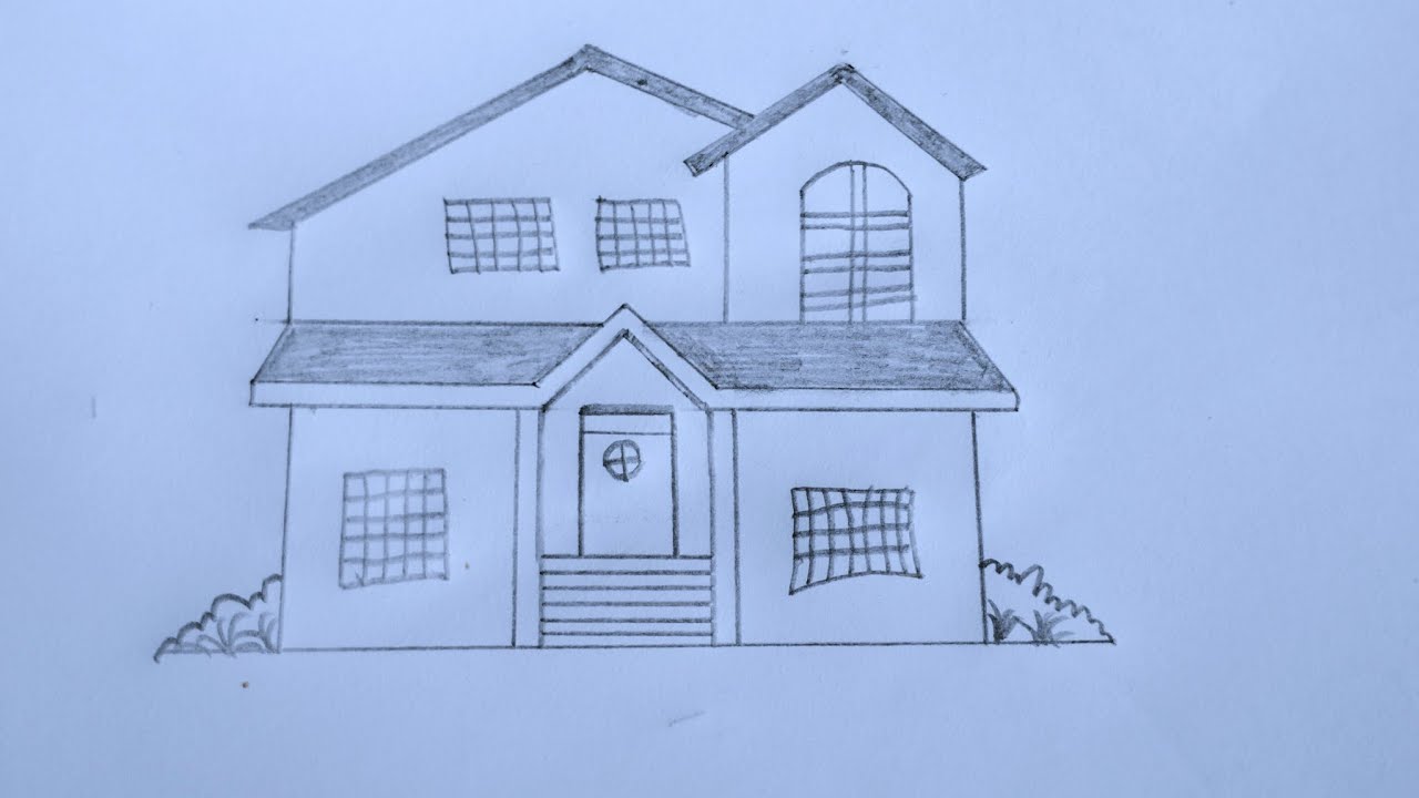 How to draw a tiny house 🏠/house drawing easy/house drawing for kids ...