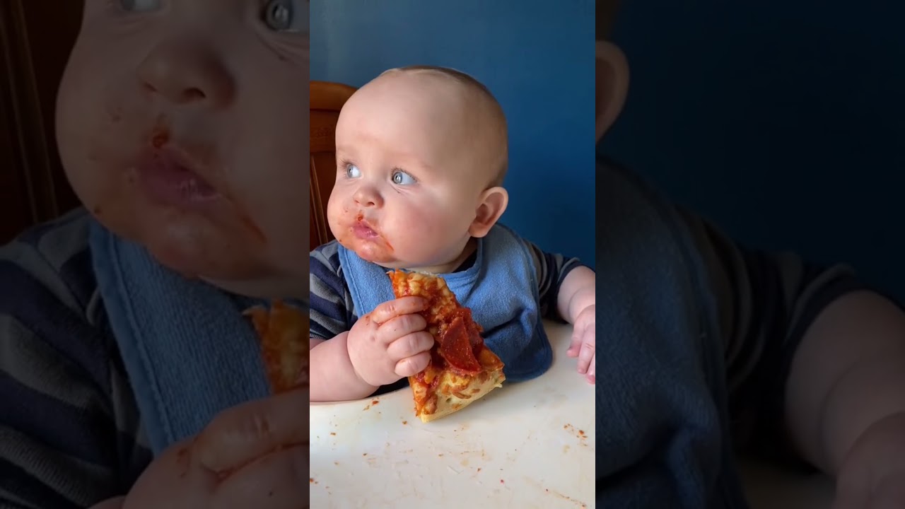 Baby eating pizza #baby #cutebaby #shorts #cute #pizza - YouTube