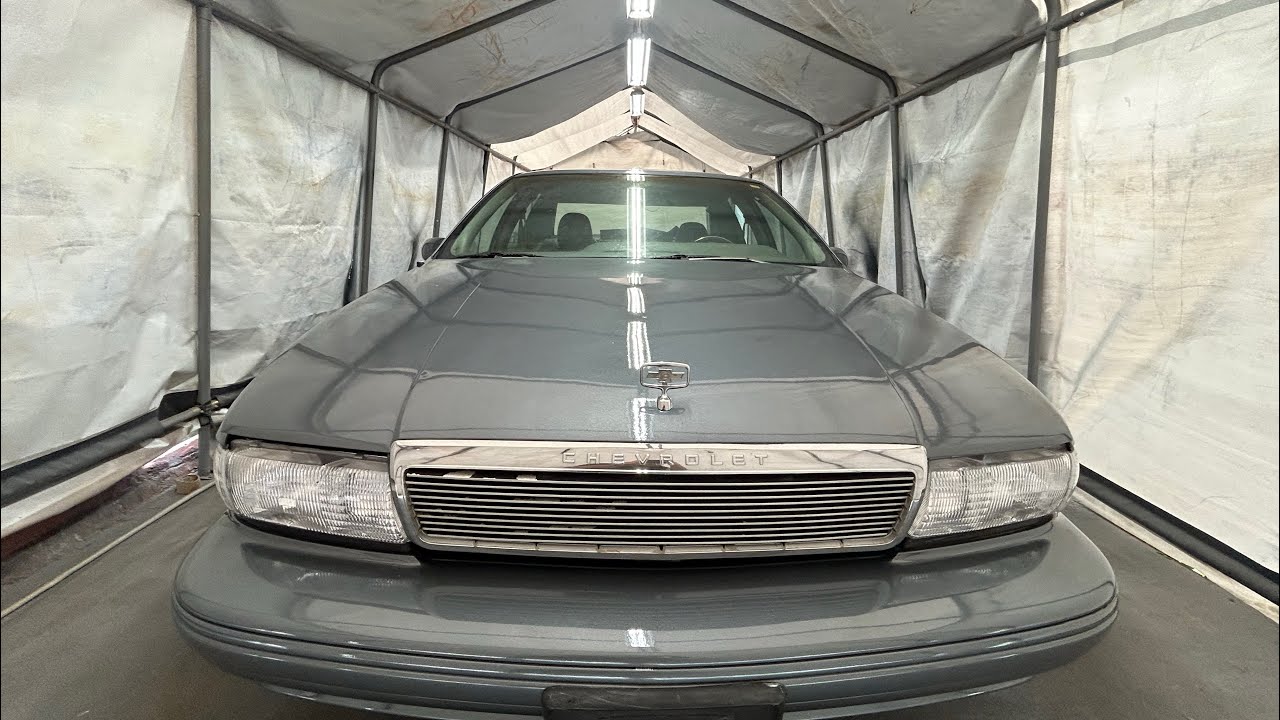 Painting Chevy bubble caprice with charcoal grey base coat and clear ...