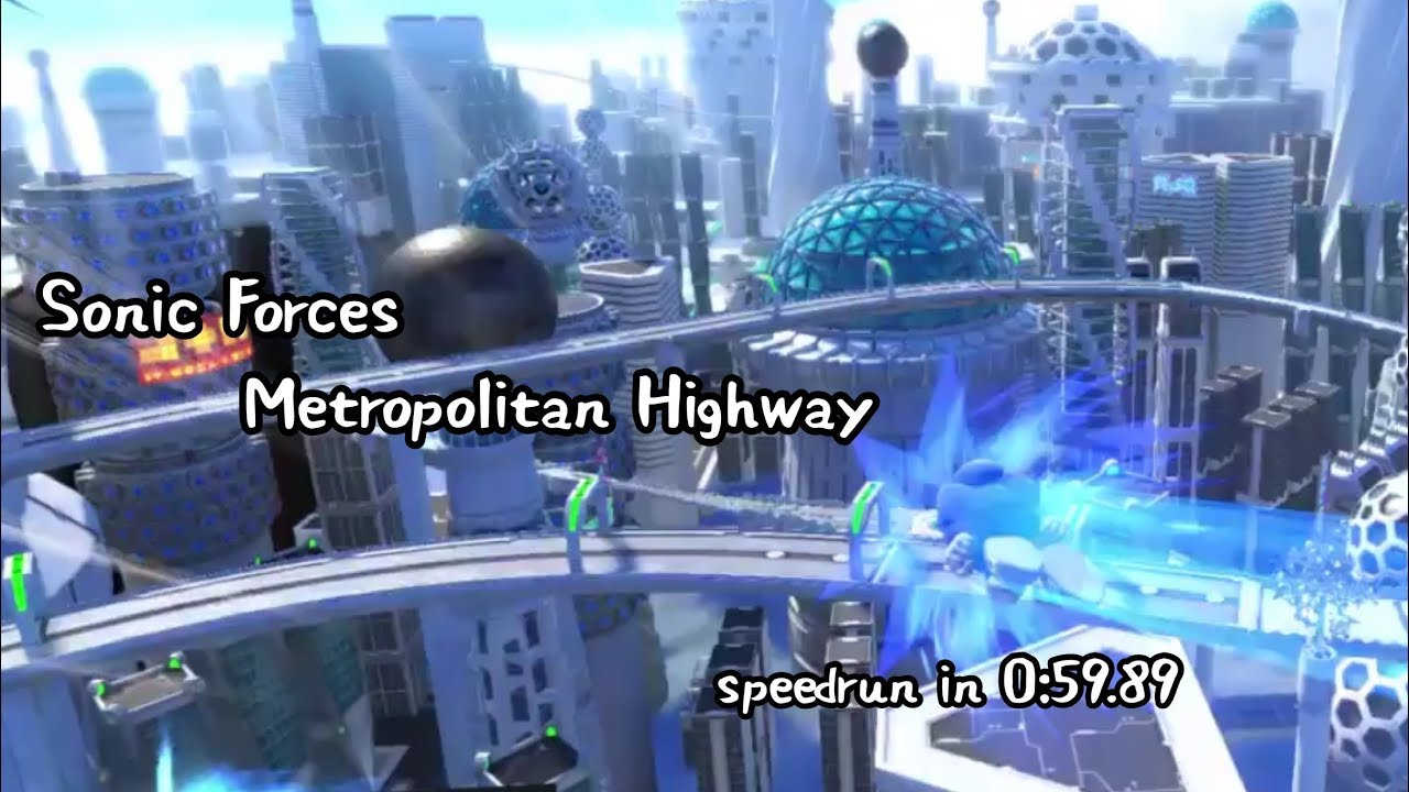 Sonic Forces Metropolitan Highway speedrun in 0:59.89 - YouTube