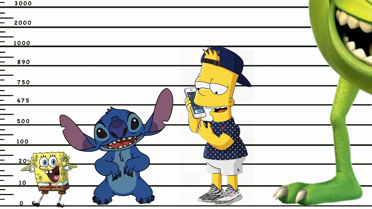AGE comparison of cartoon characters - YouTube