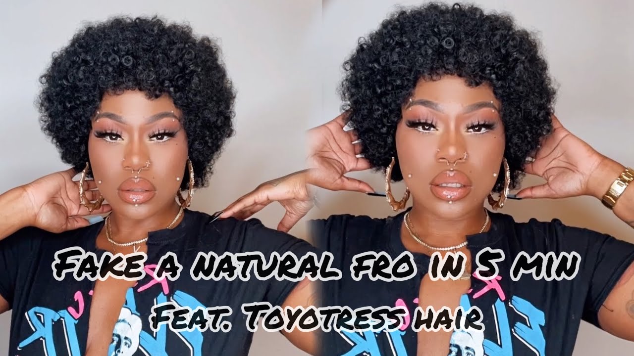 Fake A Natural Afro In 5 min Feat. Toyotress Hair (NO SKILLS OR REAL ...