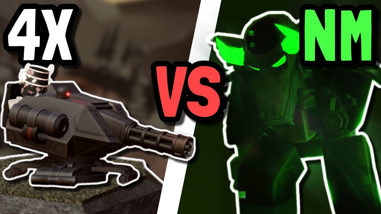 4 Gatling Gunners vs Nuclear Monster... | Roblox Tower Defense ...