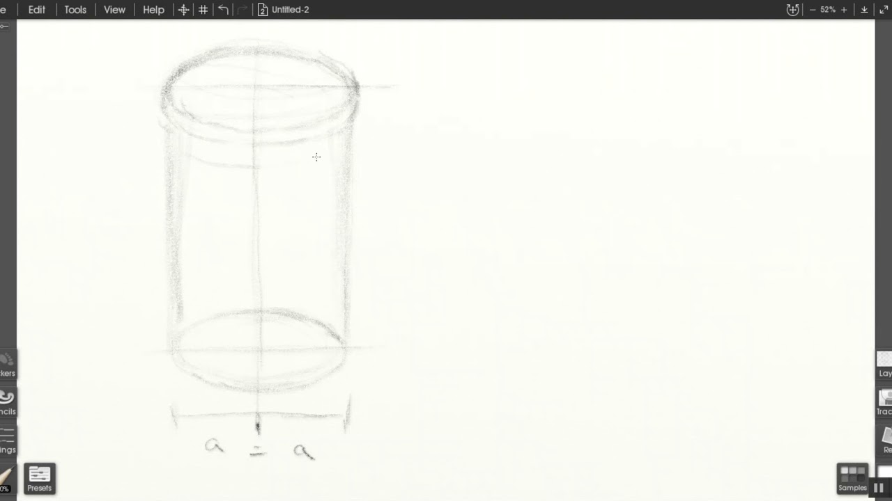 Cylinder Form - Line Only - 4 Basic Forms - Part 3 - YouTube