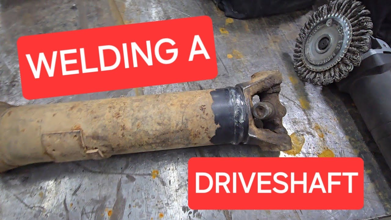 Welding a driveshaft together - YouTube