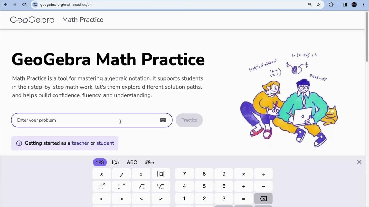 New GeoGebra App: Math Practice App. Learn, How to use this app with ...