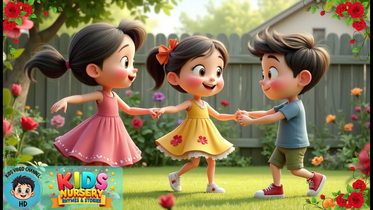 Ring Around the Rosie Dance | Fun Kids Nursery Rhyme & Circle Dance 🌹💃 ...