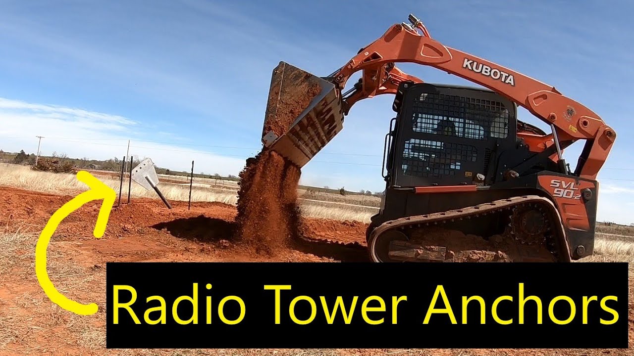 Radio Tower Repairs #62: Smoothing dirt around tower anchors in ...
