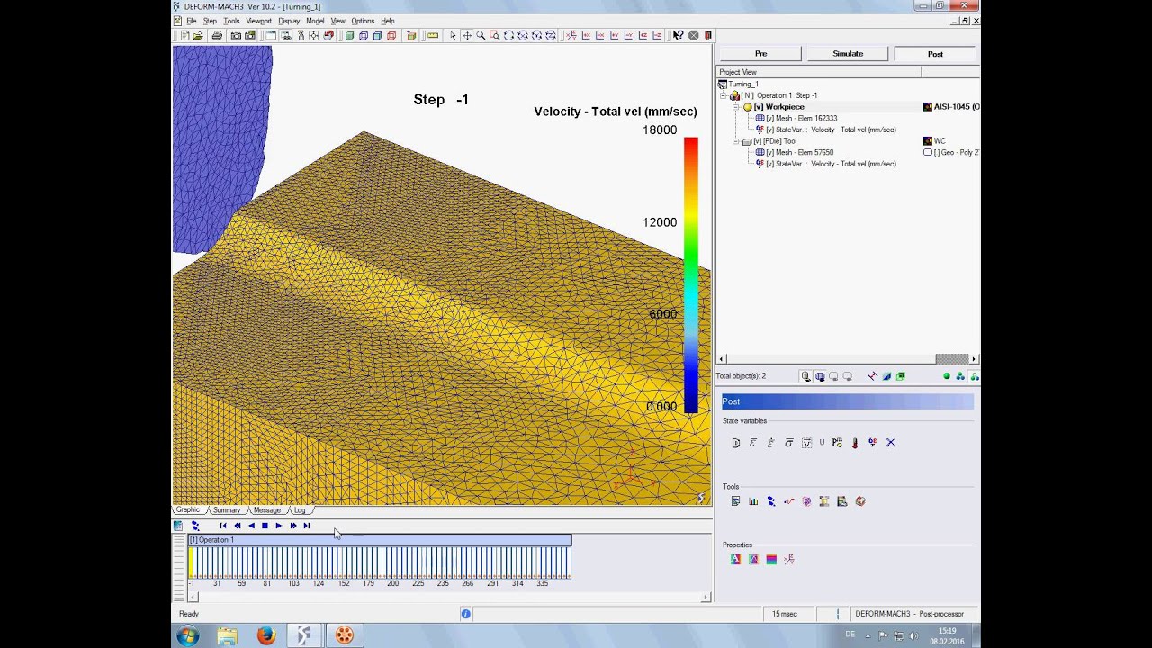 DEFORM 3D Machining simplified turning of AlSi1045 - YouTube