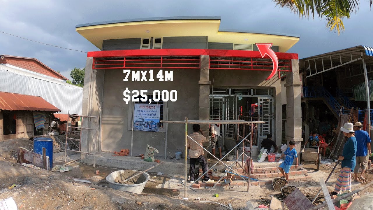 Khmer home model design size 7m X 14m | Best home khmer design - YouTube