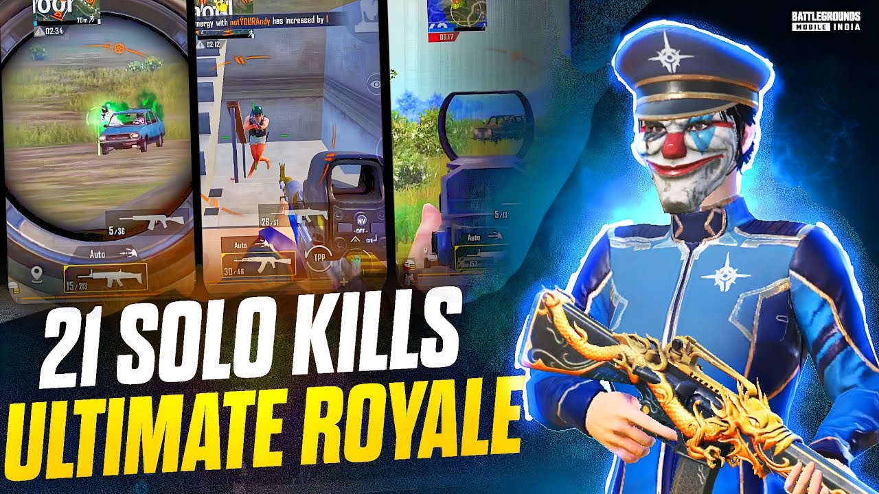 Dominating "ULTIMATE ROYALE"🔥|| SOLO 21 Kills & High Tiar Lobby ...