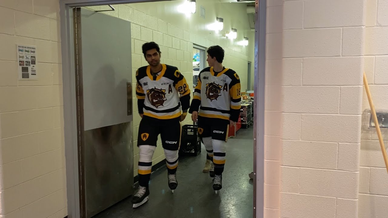 Chicago Blackhawks prospect Nick Lardis with teammate Sahil Panwar ...