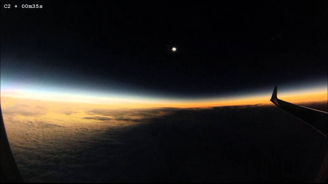 Moon shadow during total eclipse of the sun - YouTube