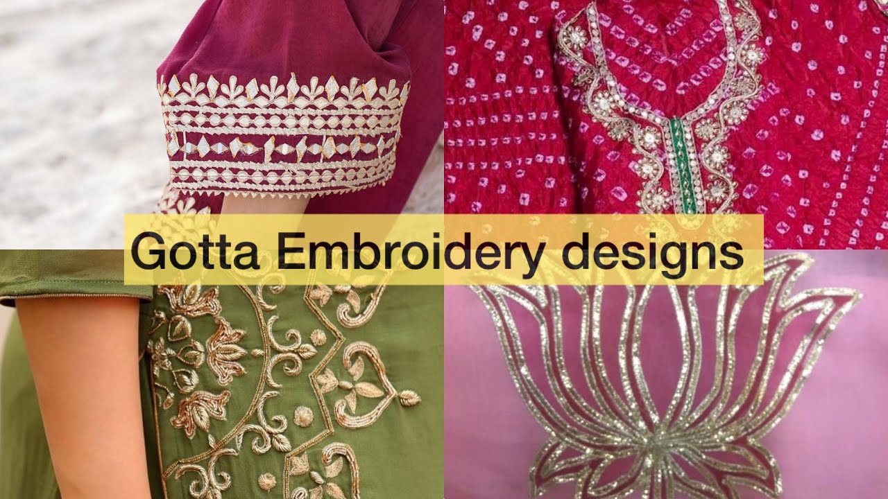 Gotta patti Embroidery designs|Latest gotta Embroidery designs| Easy ...