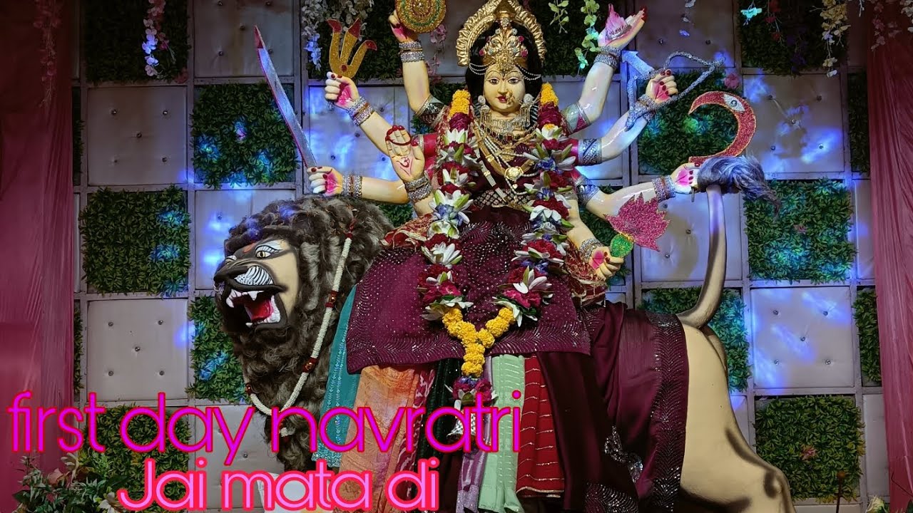 first day navratri// mata ko le ne gye. #navratri #niwari #jhansi ...