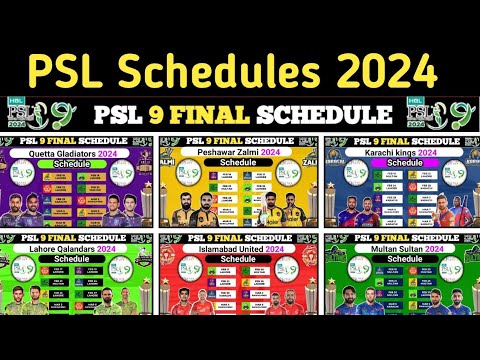 PSL Schedule 2024 | PSL 9 Schedule Time table, PSL 9 Fixtures, PSL 9 ...