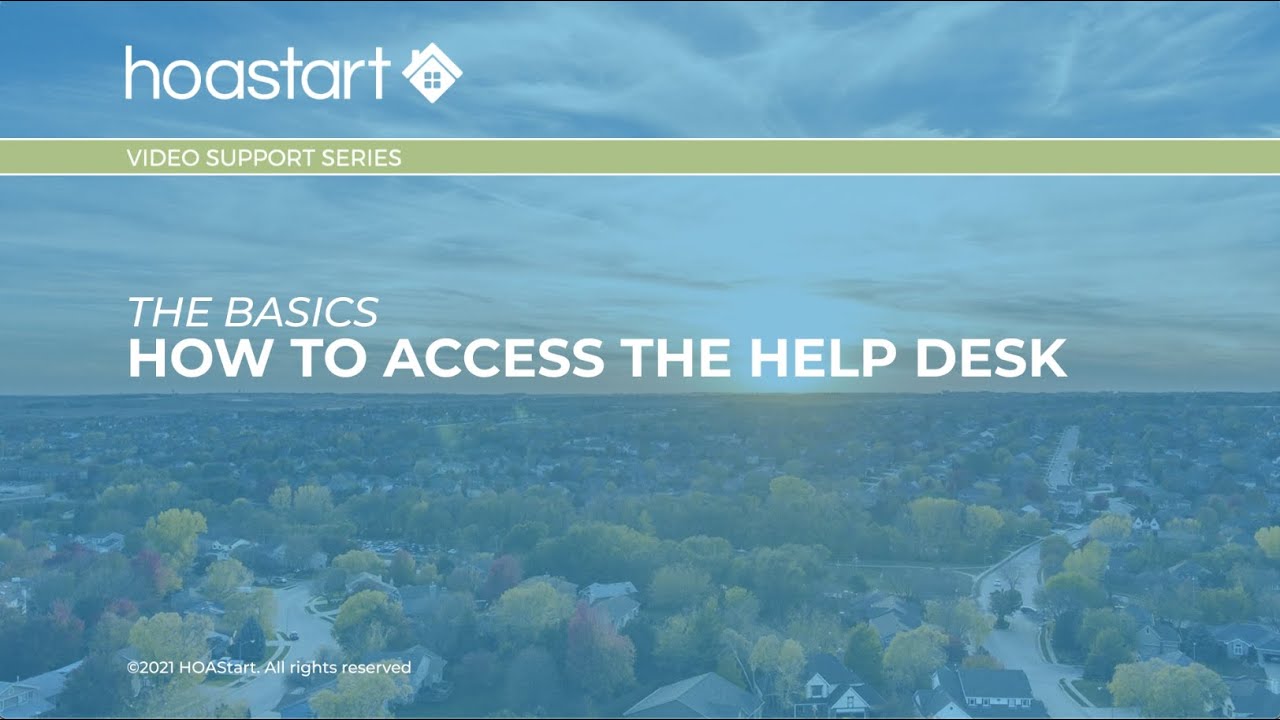 HOA Start - Video Support Series - Help Desk - YouTube