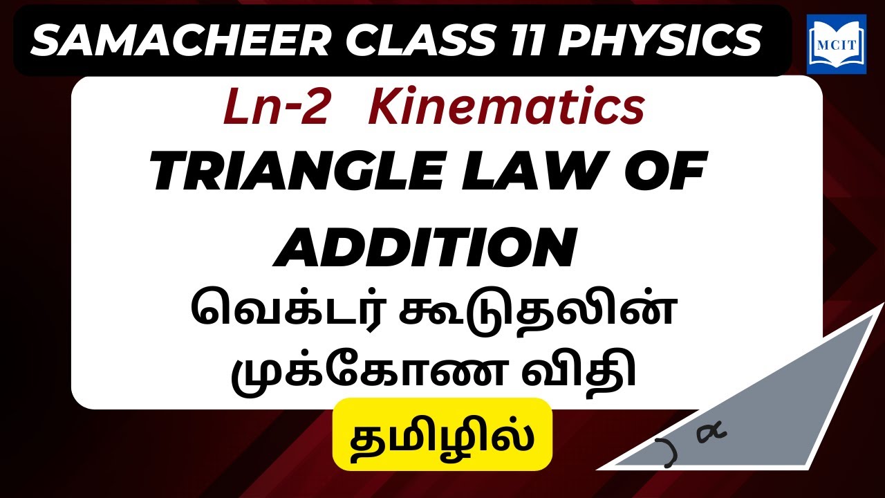 Samacheer 11th Physics Lesson 2| Kinematics in Tamil| Triangle law of ...