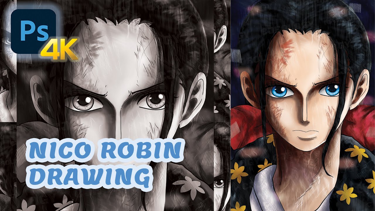NICO ROBIN ART | ADOBE PHOTOSHOP | Cjeology - YouTube
