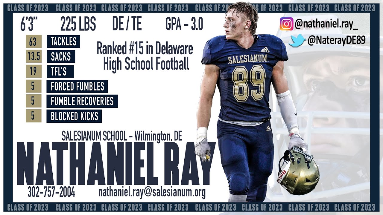 Nathaniel Ray, 2023 - Salesianum School - YouTube
