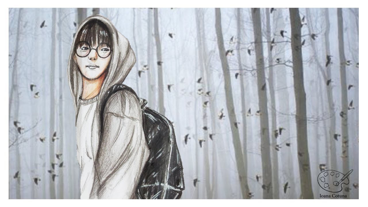 How to Draw a Guy with Backpack | Ioana Cotuna - YouTube