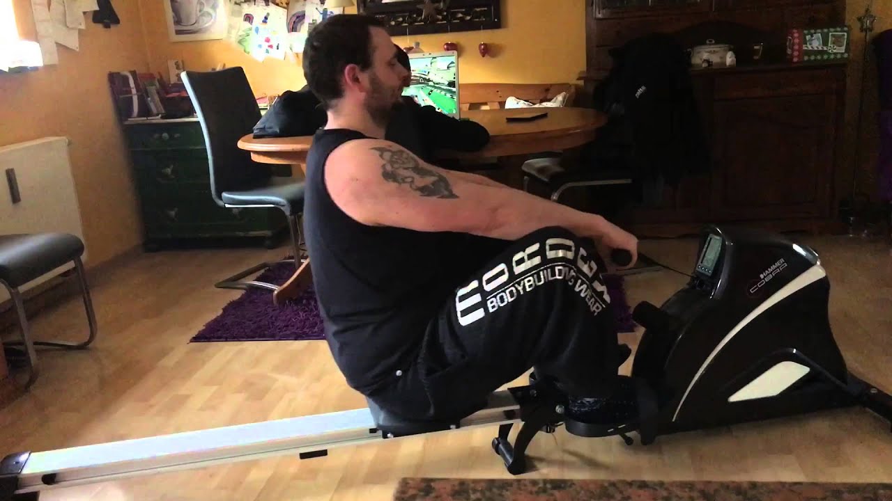 1h Rowing Workout 1400 strokes 60 minutes Hammer Cobra XT 1Std Ruder ...