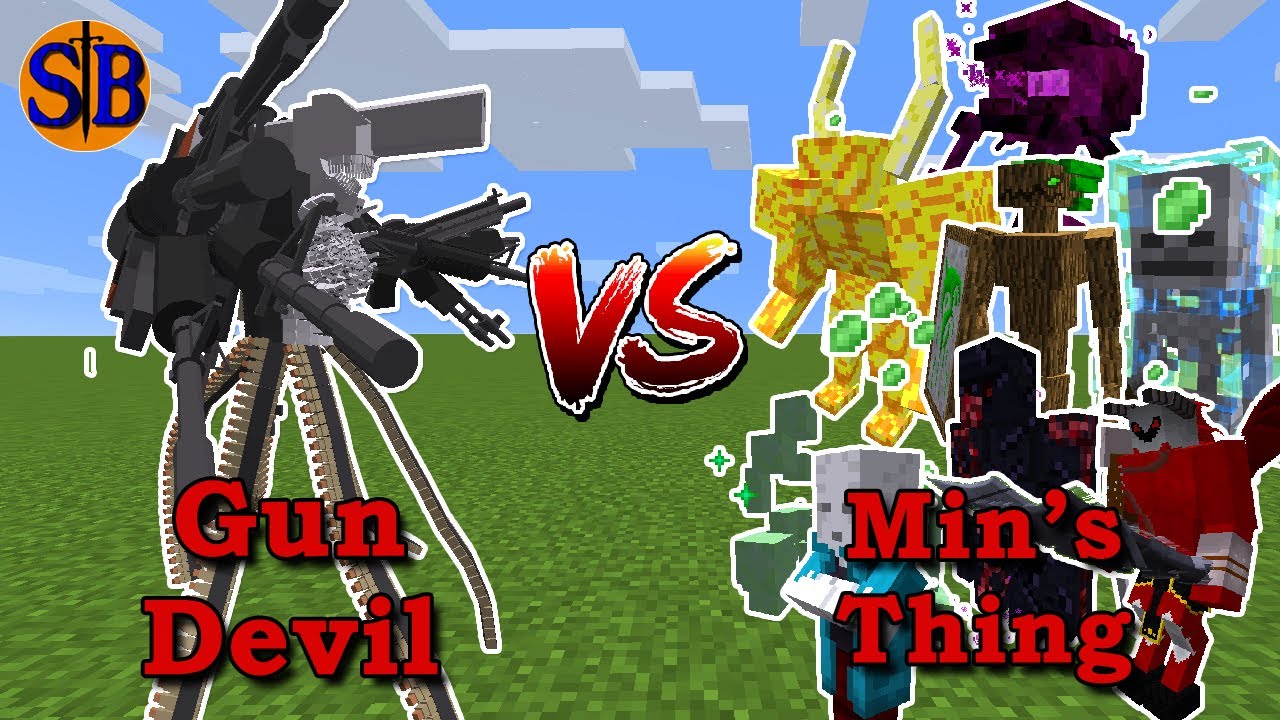 Gun Devil vs Min's Thing | Minecraft mob battle - YouTube