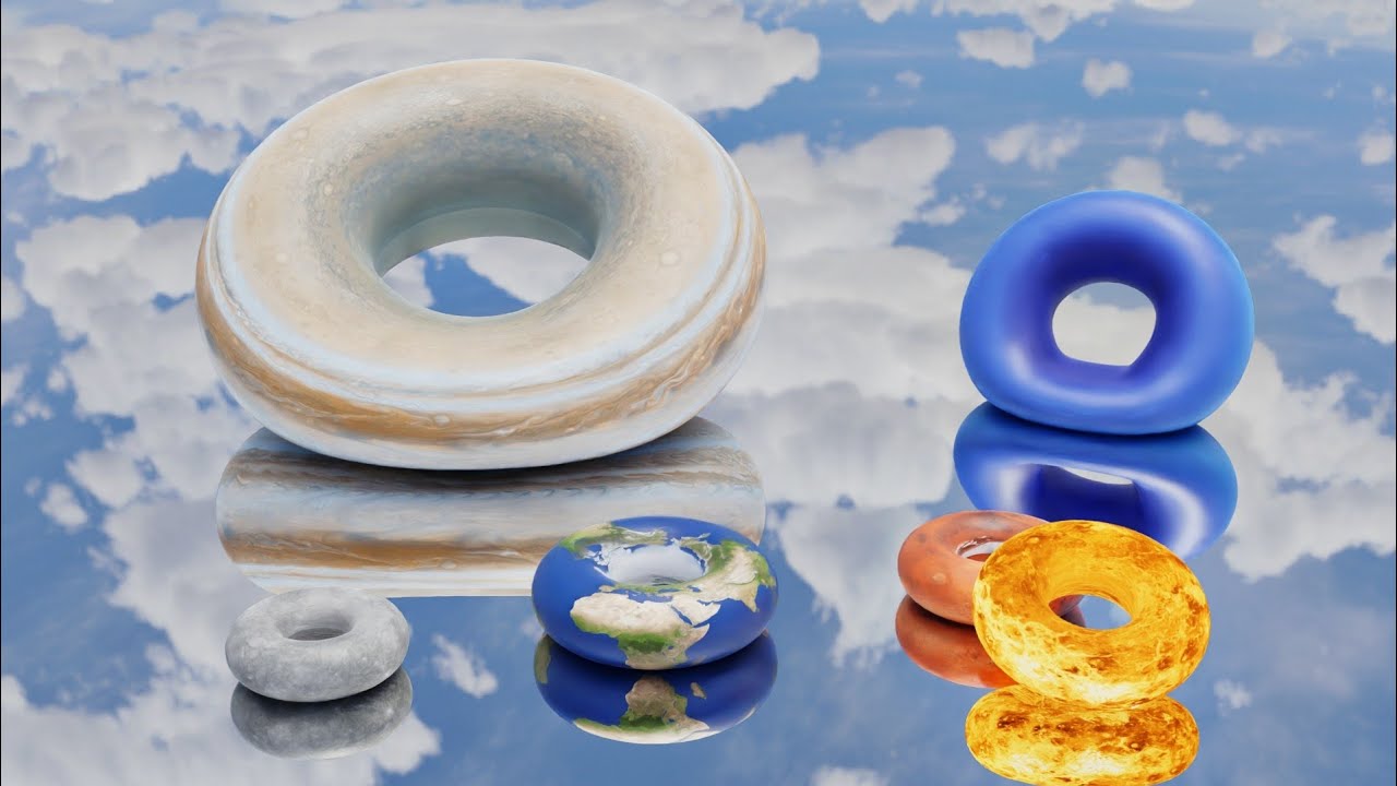 Donut planet bouncing | Solar System Planet Size Comparison 3D - YouTube