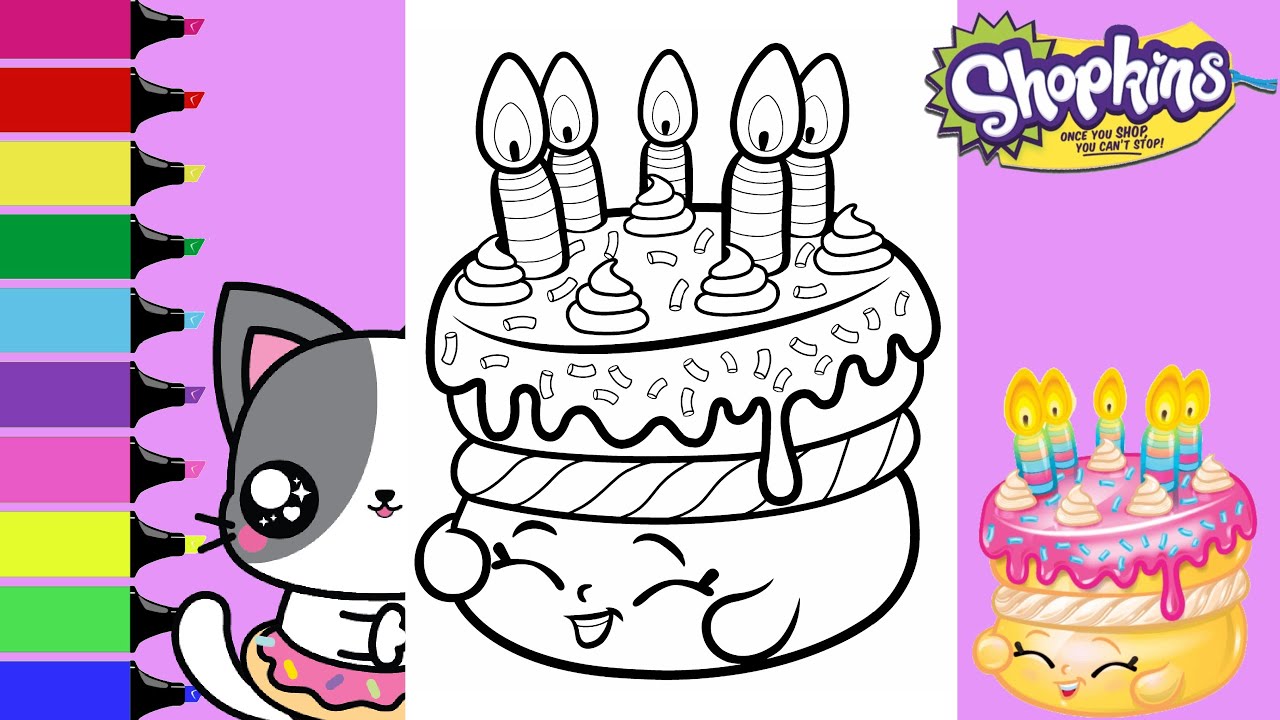 Coloring Shopkins Birthday Cake Wishes and Kooky Cookie Coloring Book ...