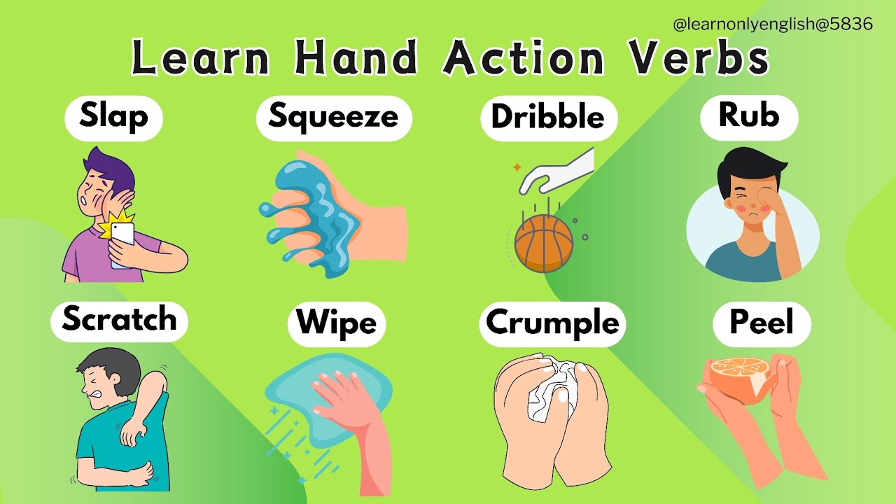 Hand Action Verbs | Learn only English - YouTube